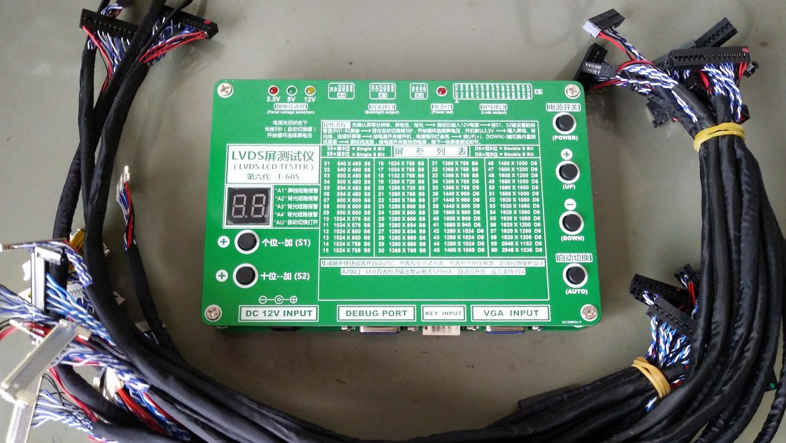 Pakéquis: Testador de telas de TV LCD ou TV de LED T-60S (LVDS LCD TESTER)