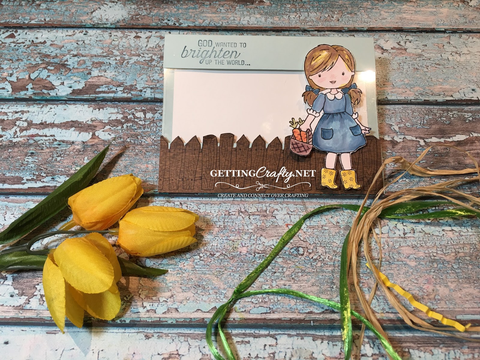 Getting Crafty with Jamie: Garden Girl Love handmade card