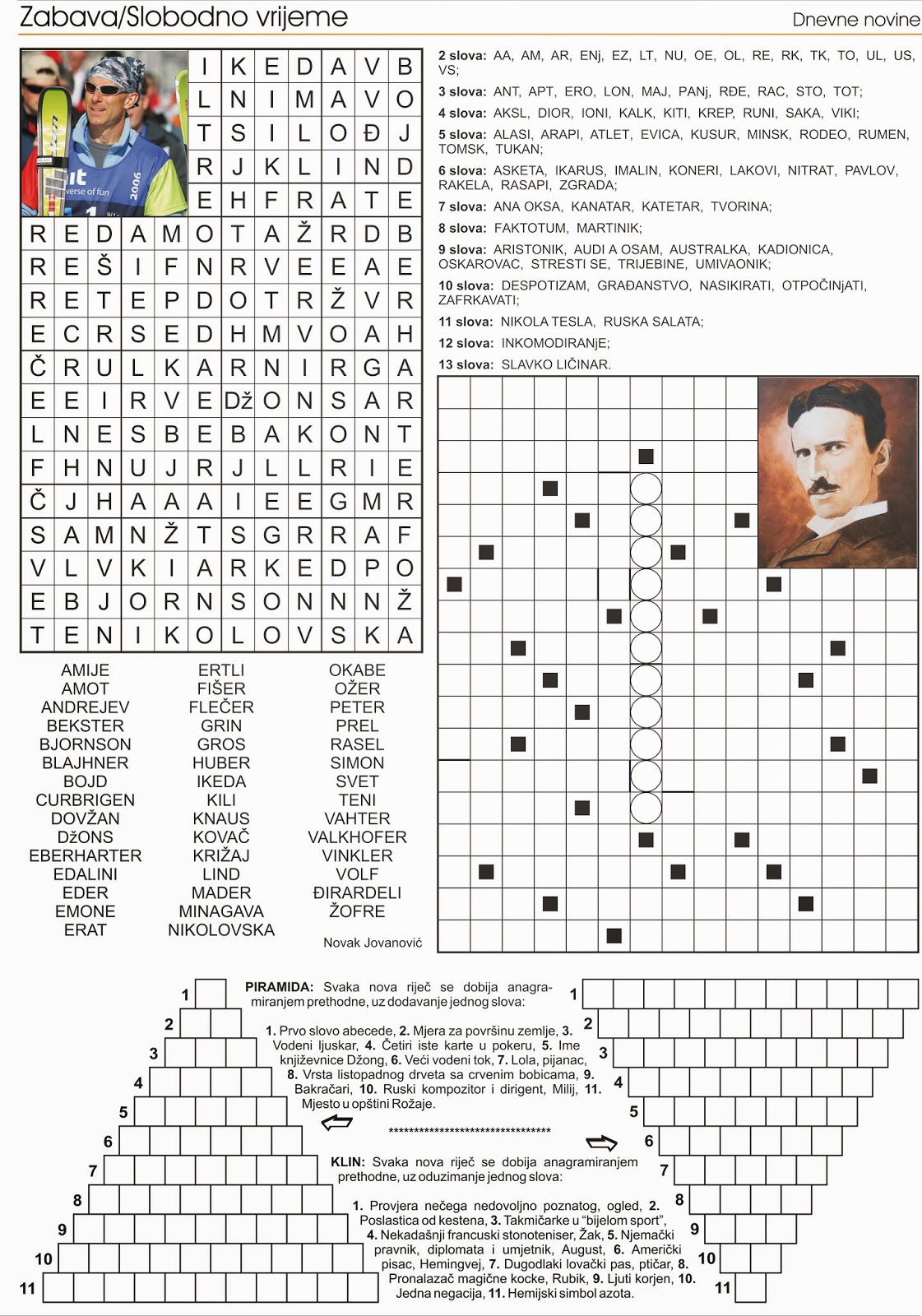 SRPSKA ENIGMATIKA : ENIGMATIKA U NEENIGMATSKIM NOVINAMA - dnevni list ...