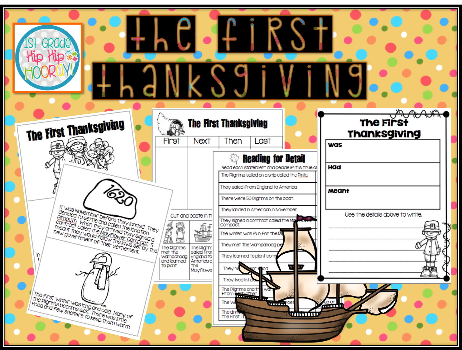 1st Grade Hip Hip Hooray!: The First Thanksgiving