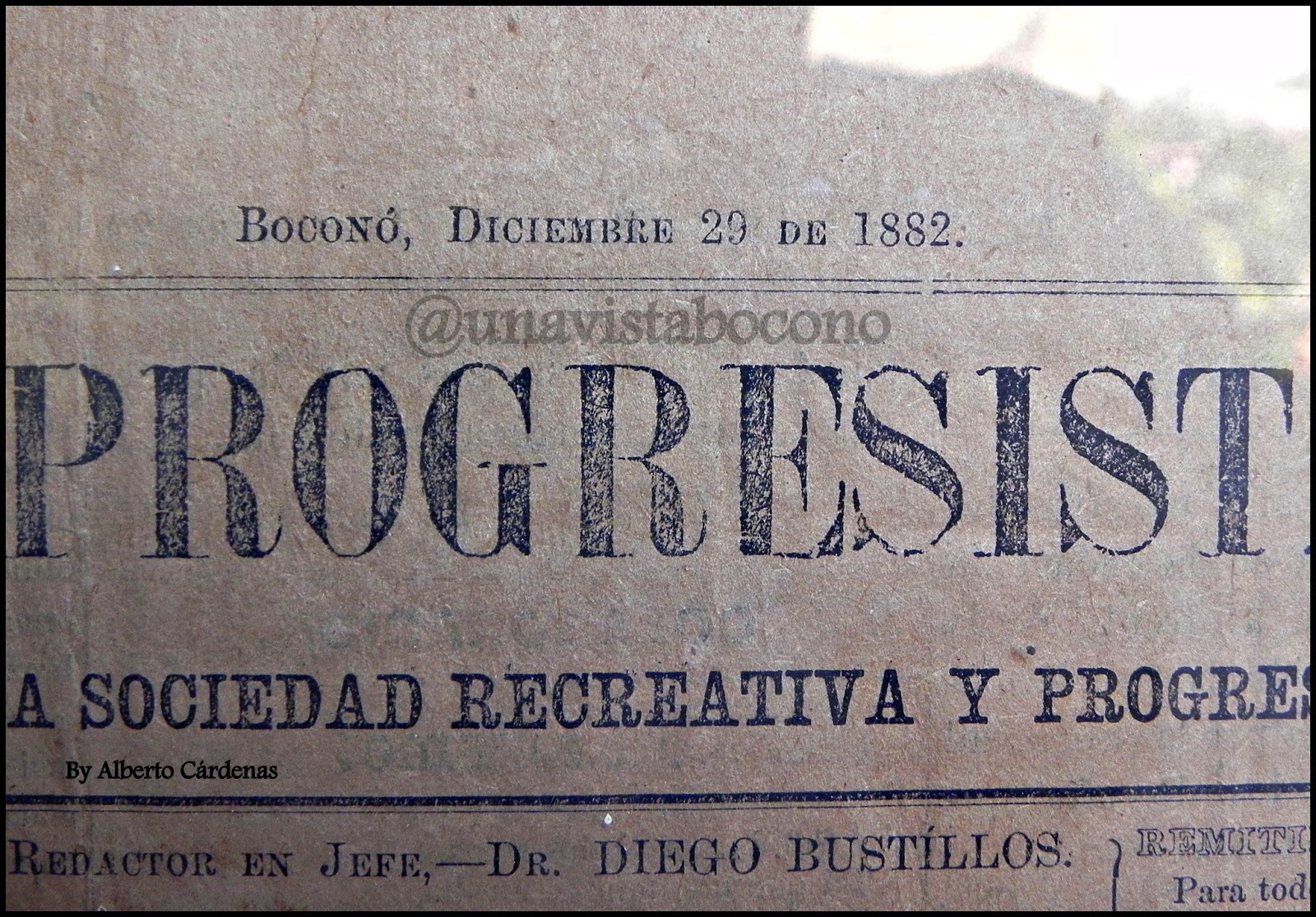 Una Vista a Boconó: El Progresista. Diciembre 29 de 1882