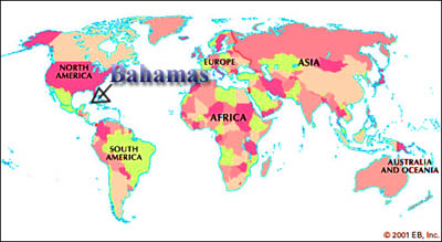 Bahamas: World Map
