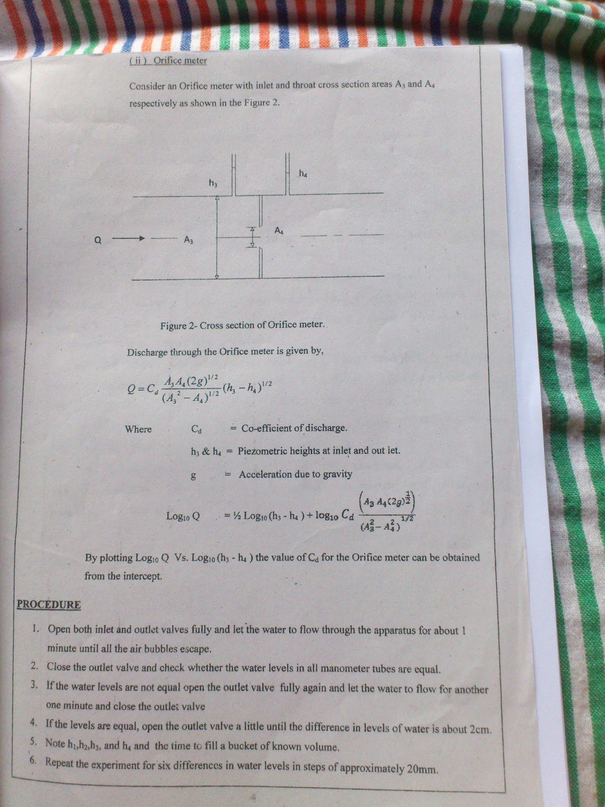 Engineering Practical: Pipe flow Measurement