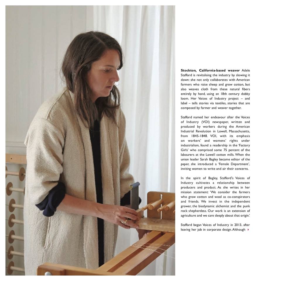 MISS CAVENDISH: Adele Stafford's Voices of Industry in Selvedge Magazine