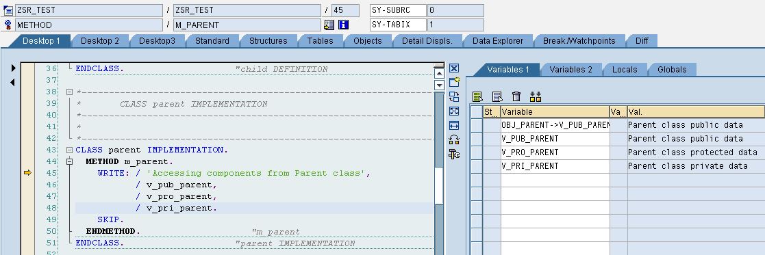 SAP ABAP 4 Tutorial: Public, Protect and Private access in OOPs