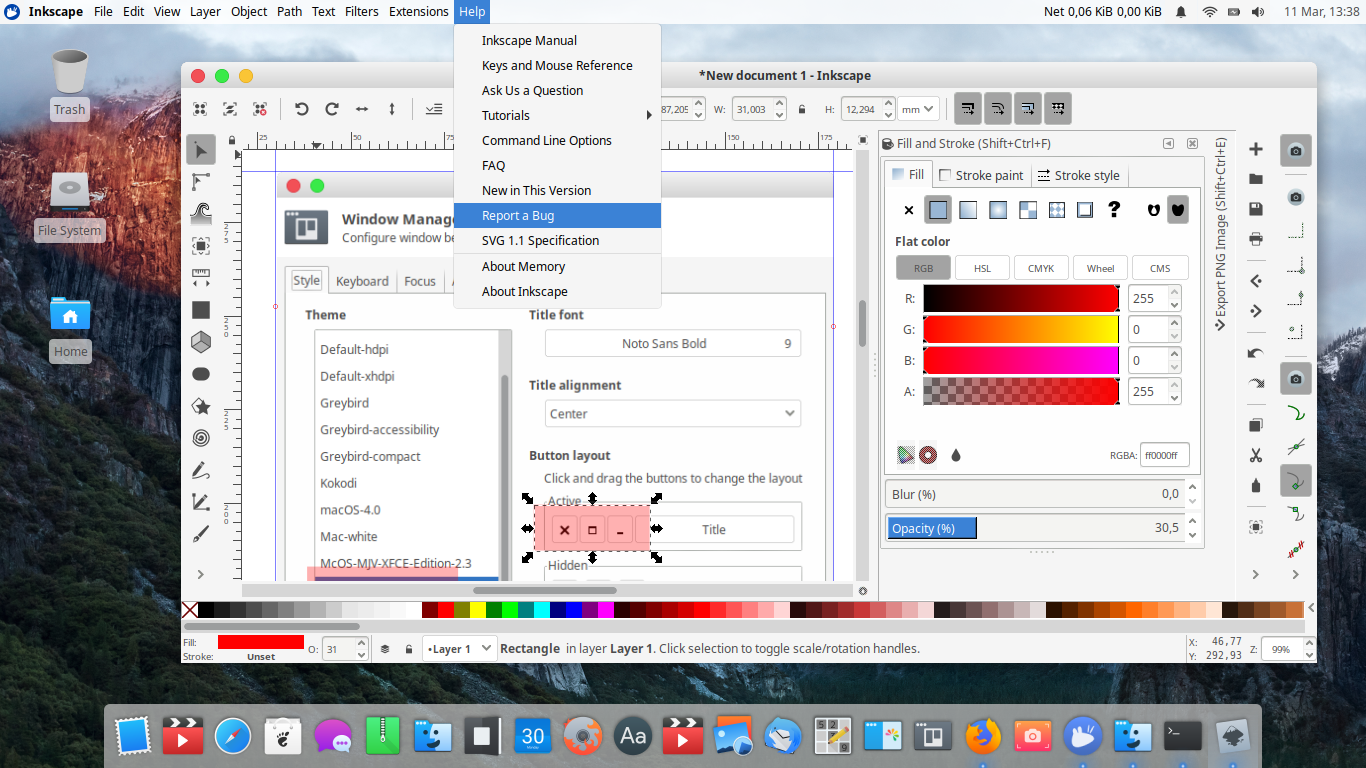 XFCE + Global Menu + Capitaine Theme Pack