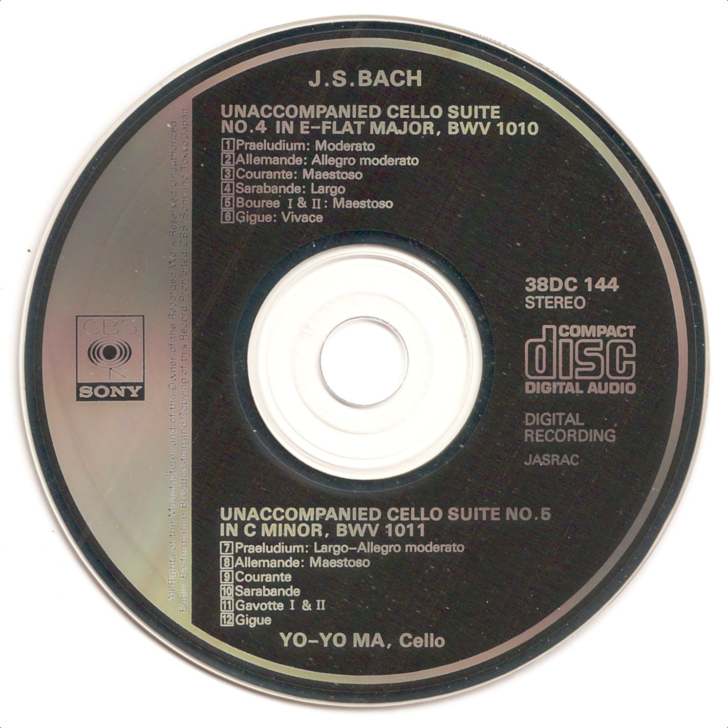 The First Pressing CD Collection: Johann Sebastian Bach - Cello Suites ...