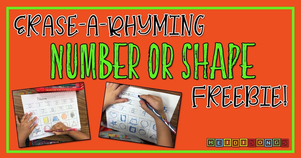 Erase-a-Rhyming Number or Shape Freebie!