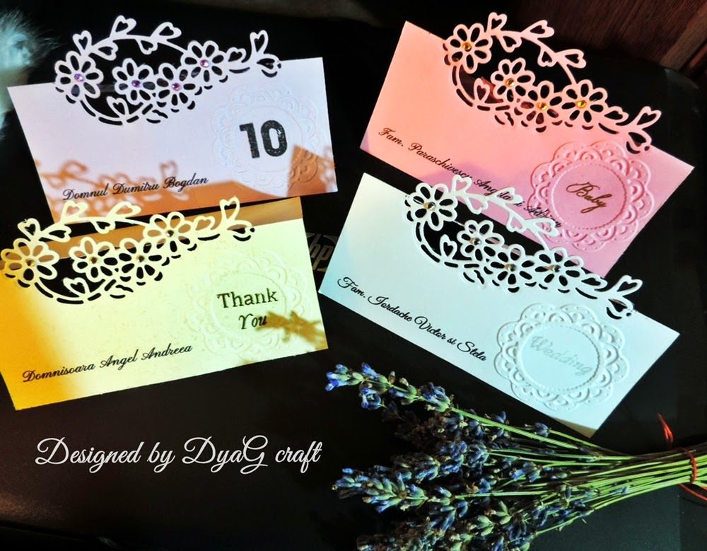 Carduri de multumire nunta/Numere de masa Flower 2in1 | Handmade Atelier