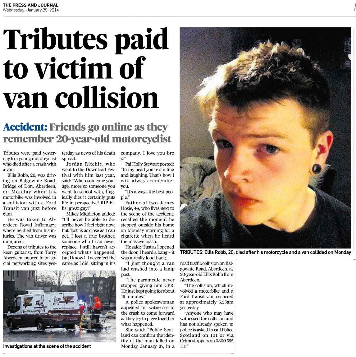 The Essentials: Tributes to Torry teenager Ellis Robb