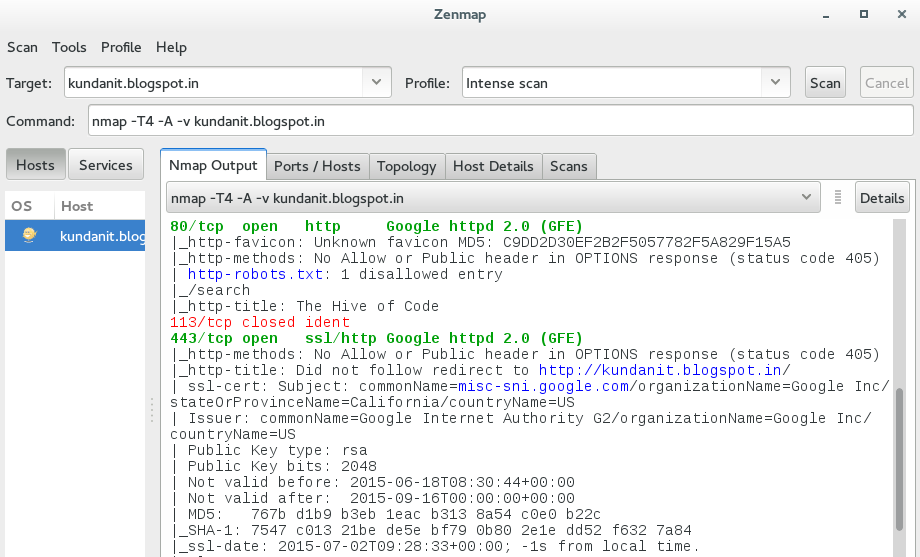 GTU PRACTICALS: Port scanning using NMAP