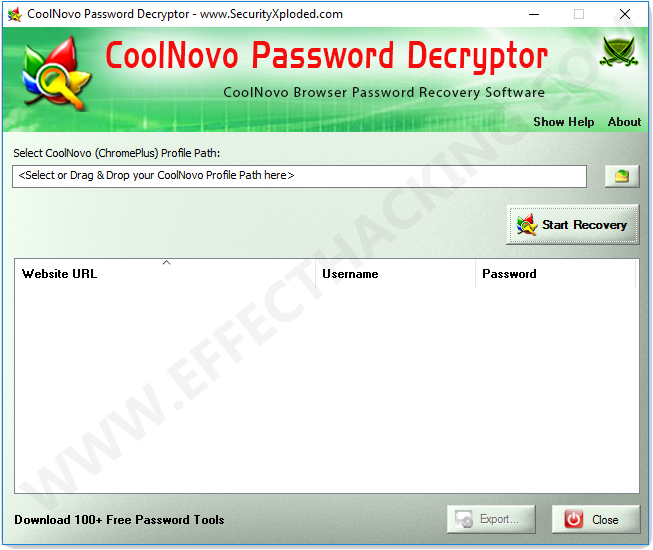CoolNovo Password Decryptor - Tool For Recovering Stored Login Details From CoolNovo Browser