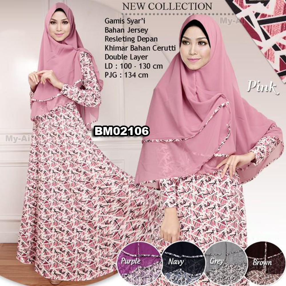 Bursa Grosir Busana Muslim Tanah Abang: BM02106 Gamis Syari Jersey Plus ...