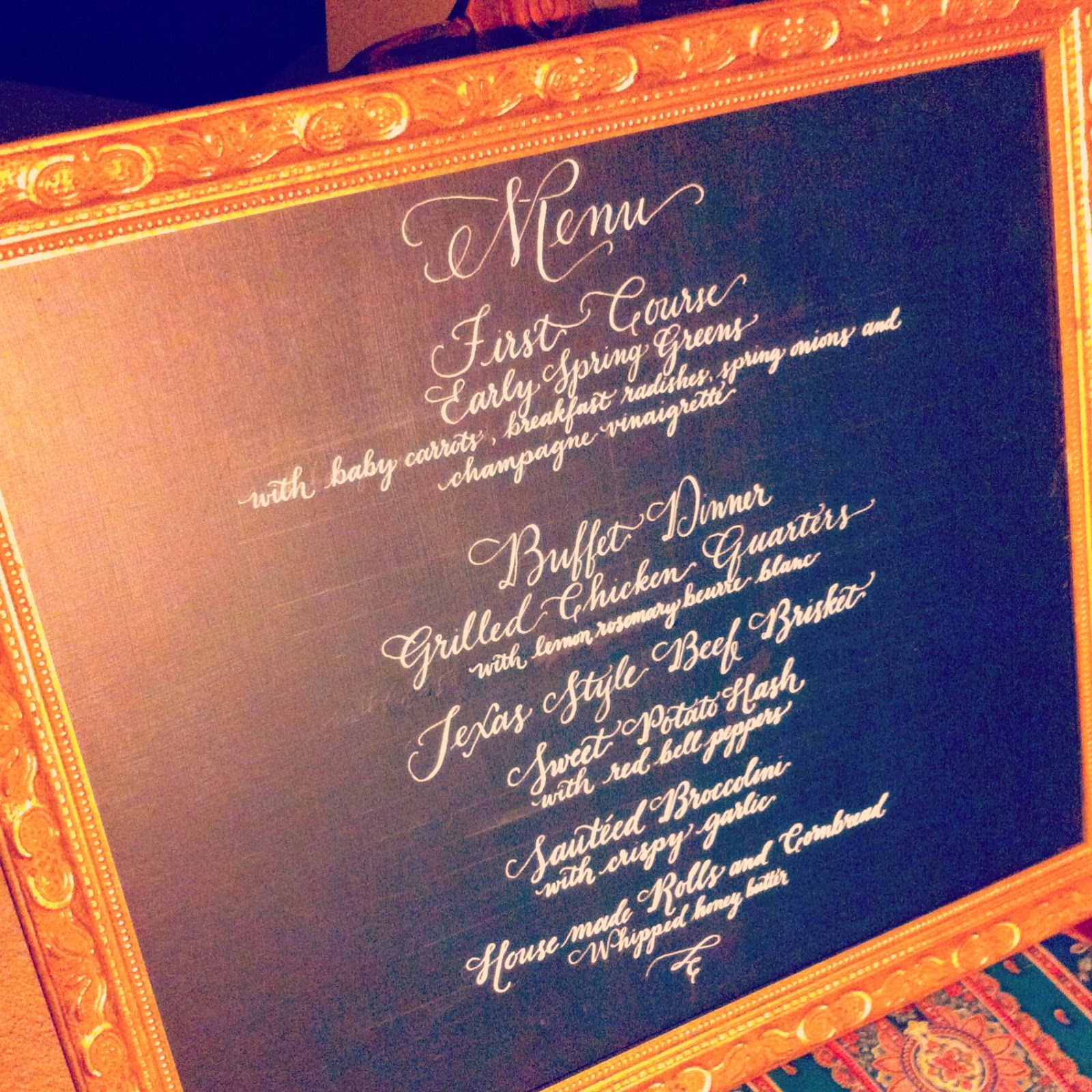 Joie de Vivre Calligraphy: Custom calligraphy wedding menu
