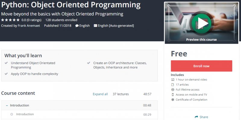 [100 Free] Python Object Oriented Programming Onlinecouponscourse