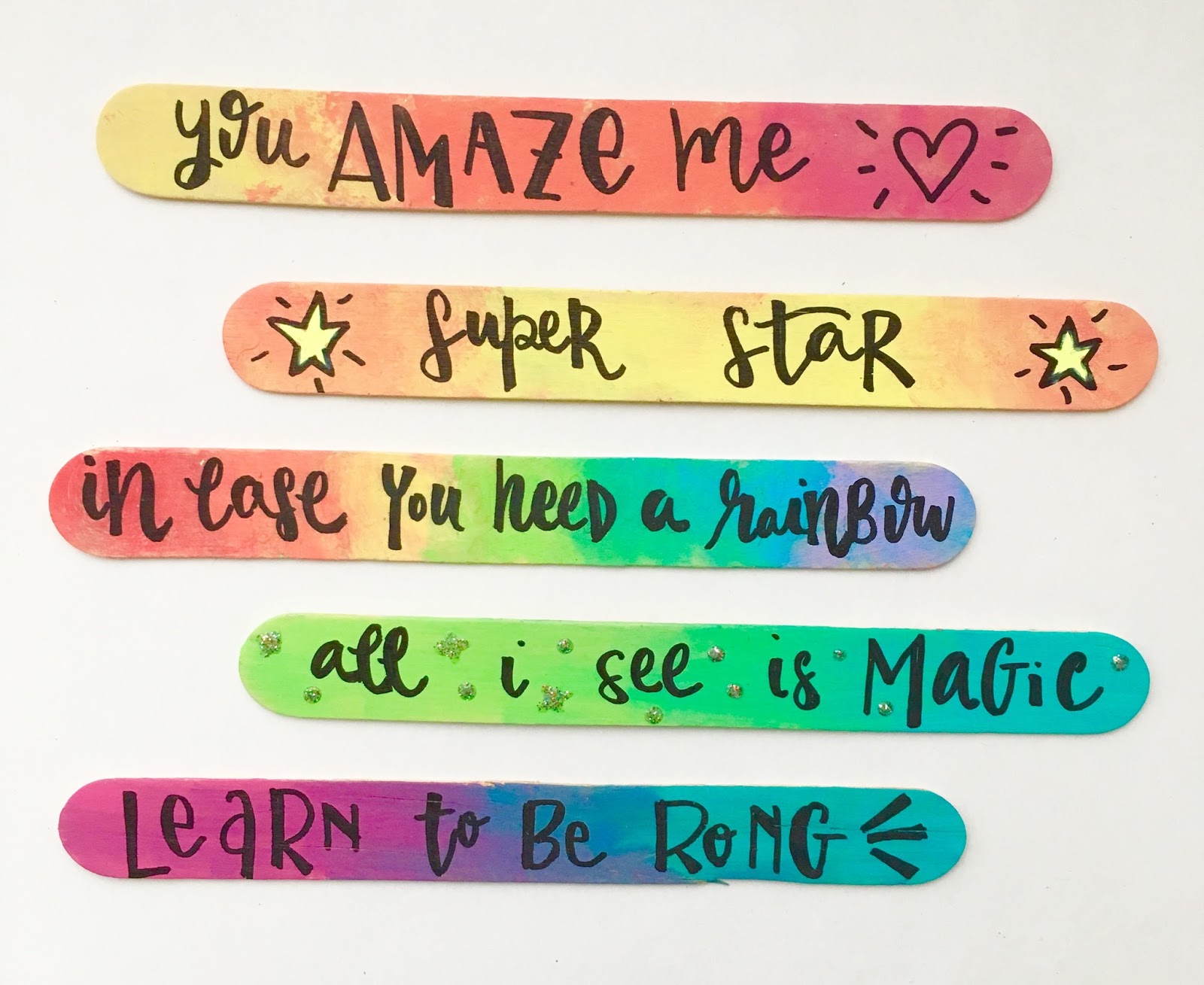 Positive messages with jumbo sticks