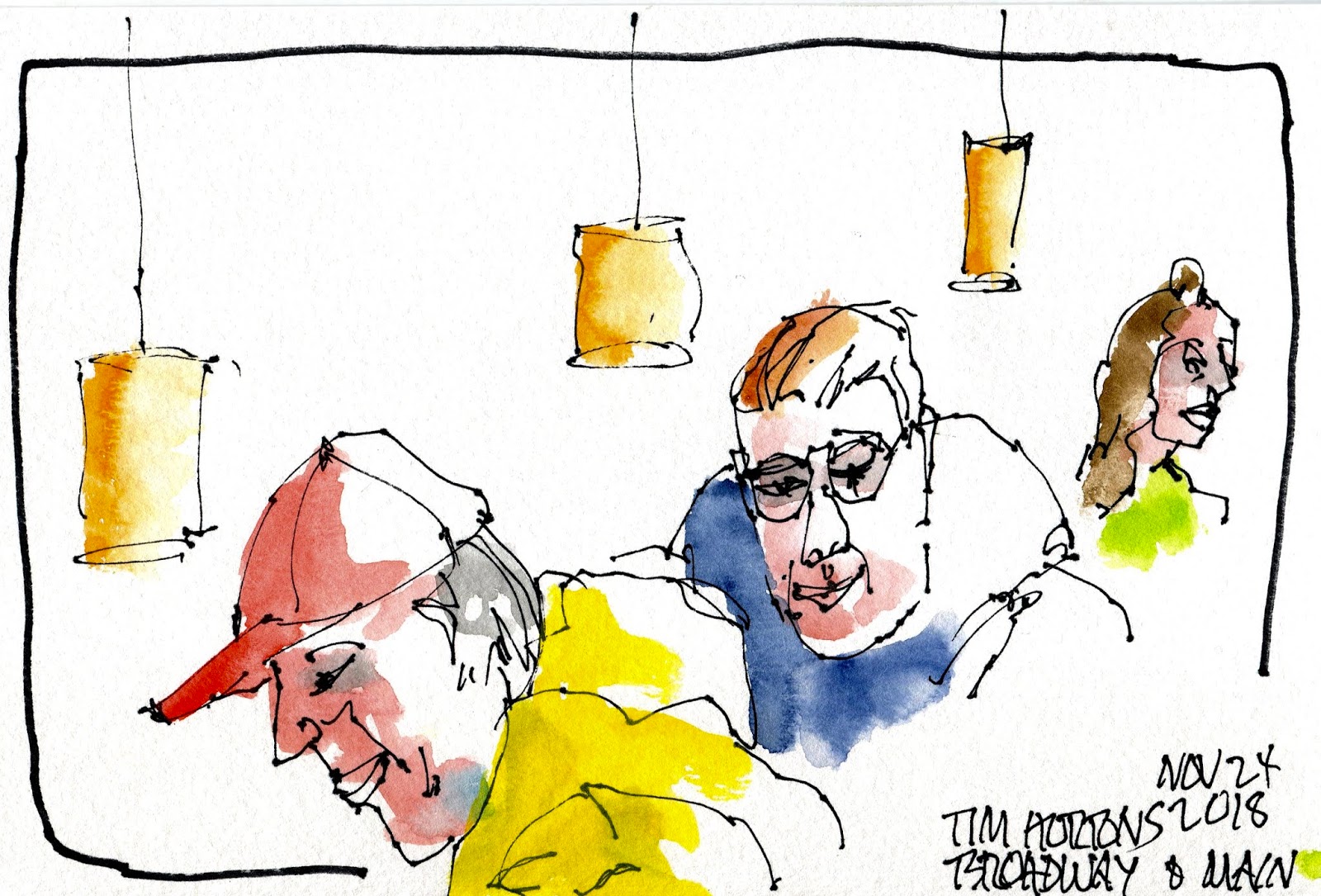 Enjoy Every Day - Enjoy Every Urban Drawing: Ina Tim Hortons coffee shop.