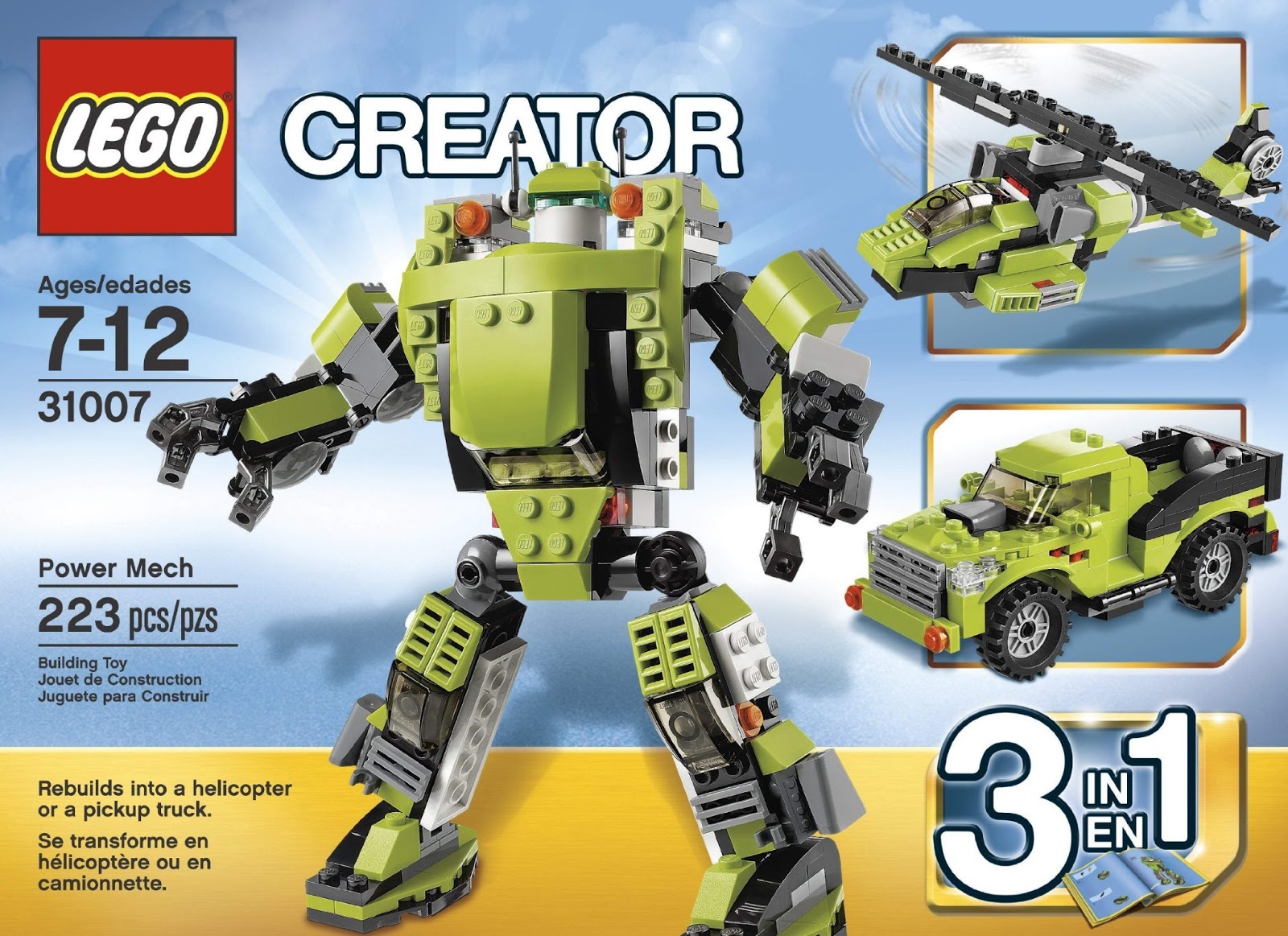 oneTWOBRICK.com: set database: LEGO 31007 power mech