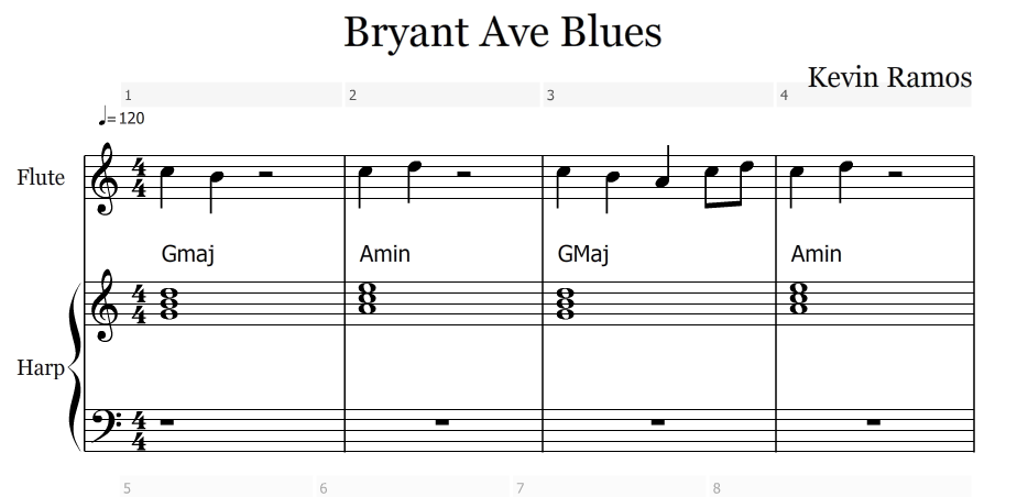 Kevin Ramos' composition Blog: Harmonize the first 8 bar melody