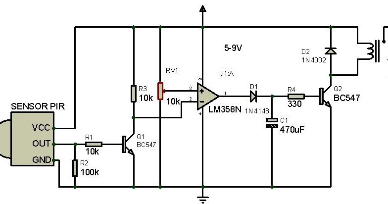 RANGKAIAN SENSOR GERAK MENGGUNAKAN PIR DAN IC LM358 - Dijital ...