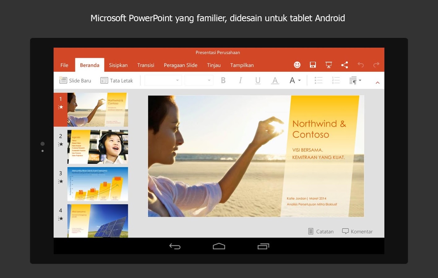 Aplikasi Microsoft PowerPoint asli untuk ponsel dan tablet Android - K.A.C