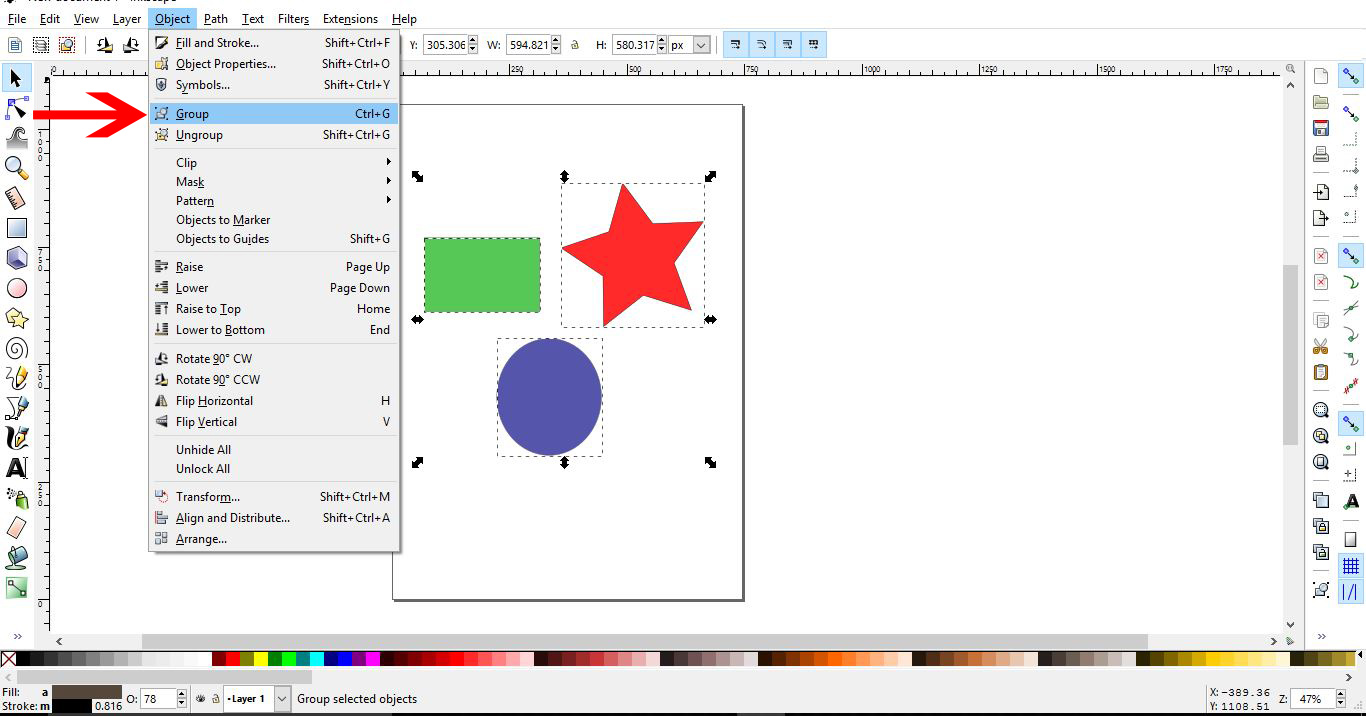 How to group and ungroup objects in Inkscape | Design Bundles