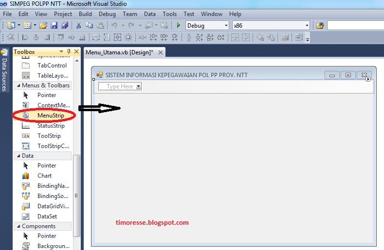 Love Timor: MEMBUAT MENU UTAMA APLIKASI SISTEM INFORMASI