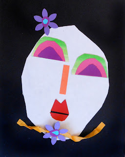 Earl Warren Arts: Third Grade: Abstract Re-cycled Paper Masks