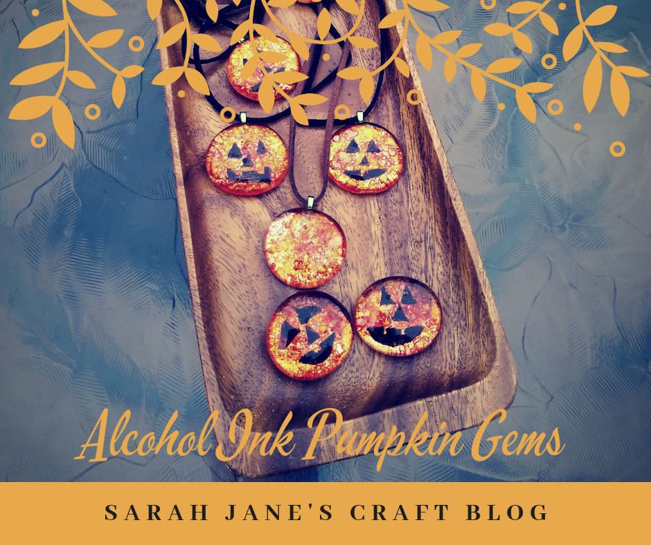 Alcohol Ink Pumpkin Gems