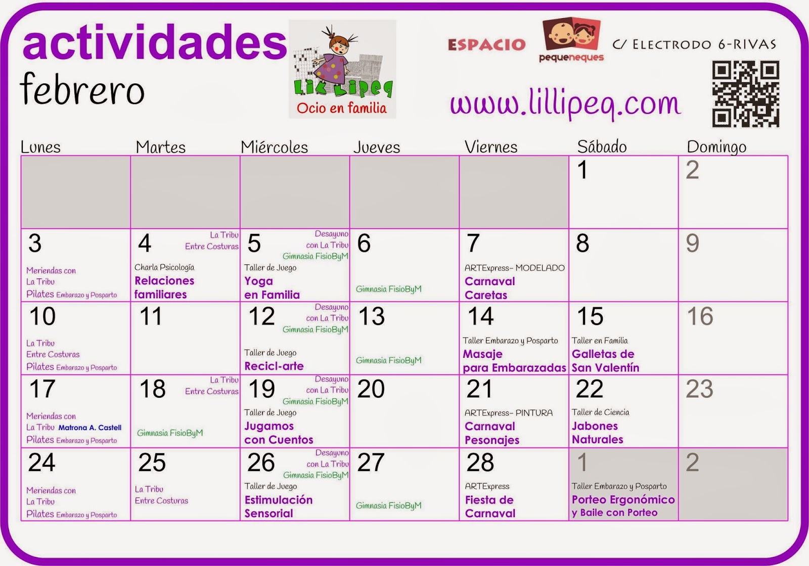 AMPA E.I. RAYUELA: Actividades Febrero Lillipep - Ocio en familia