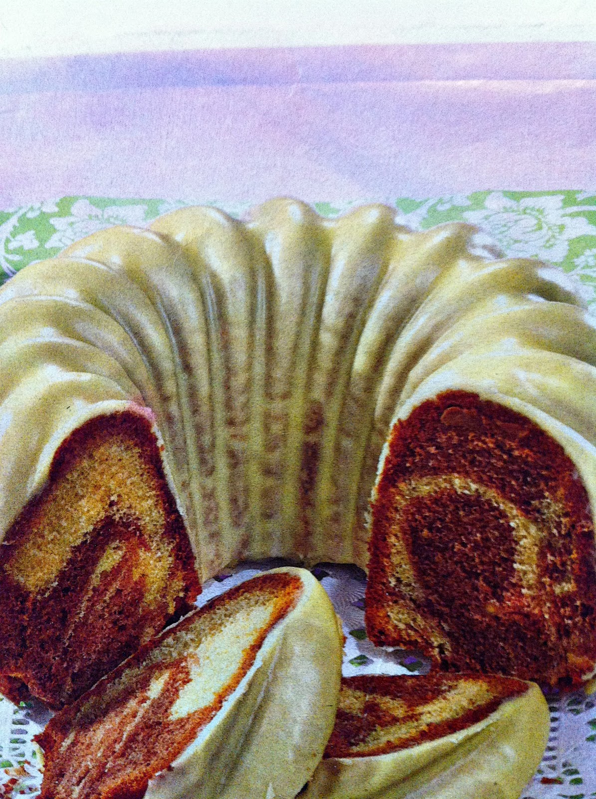 my food passion: peanut butter lemon marble cake with lemon frosting