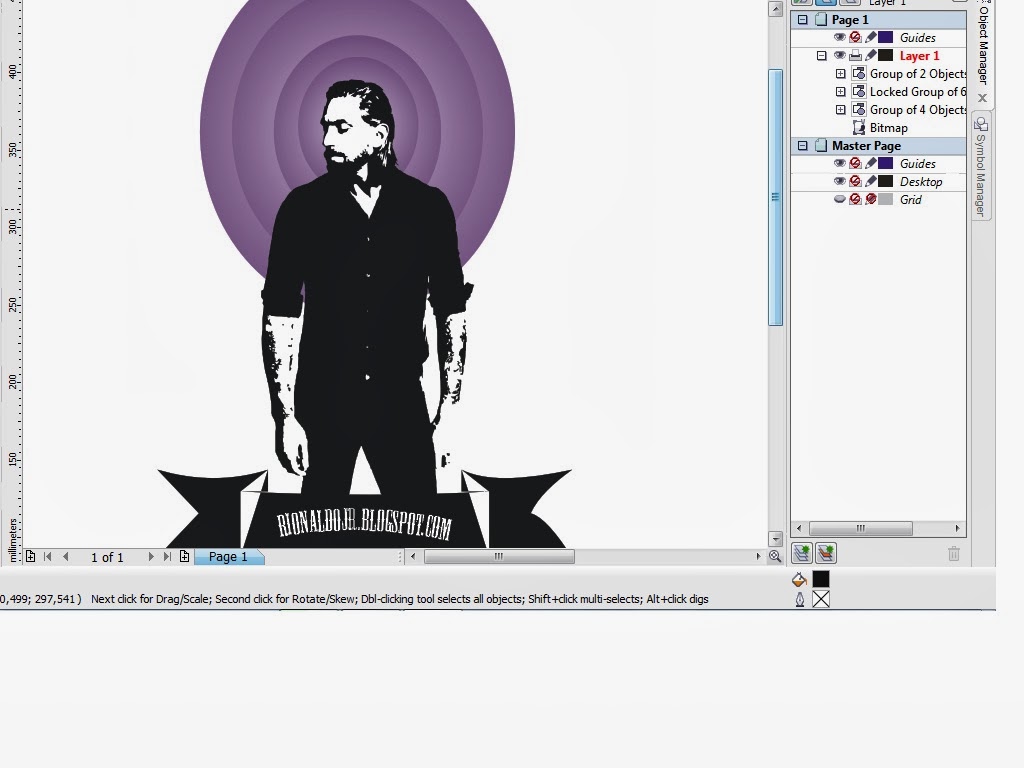 Tutorial Corel Trace Vector foto menjadi black grey