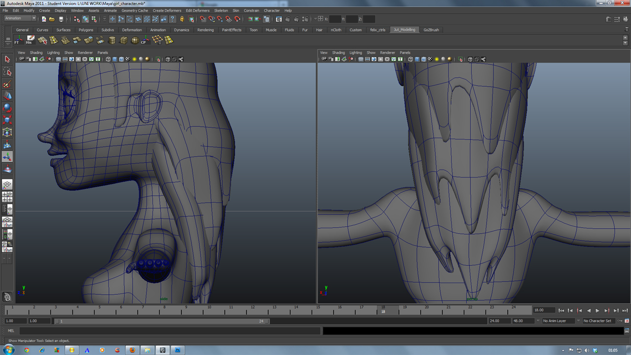 Jut's Blog: Maya - Character Modelling, Stylized Female.