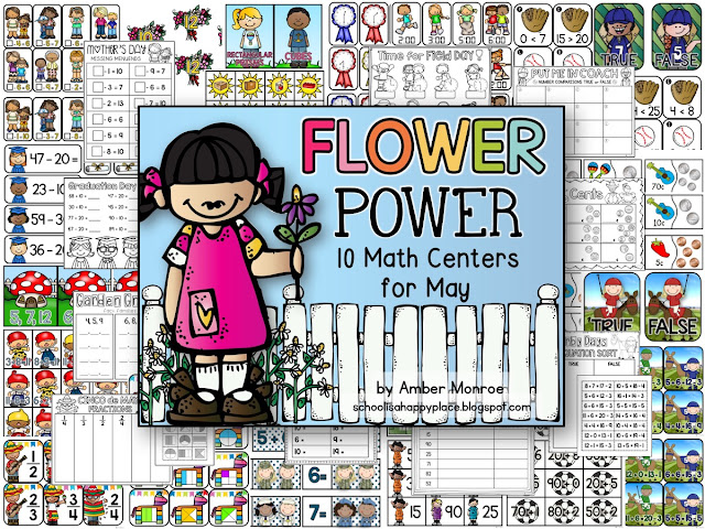 School Is a Happy Place: Freebies Aplenty and Math Centers for May