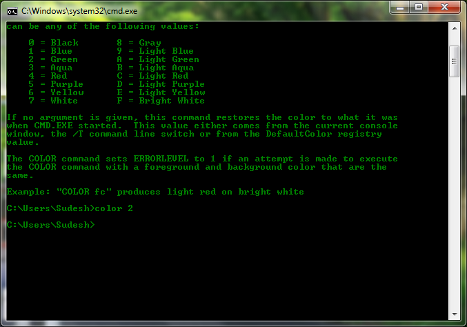 MS DOS Font Color Change | PC Tricks And Technology News