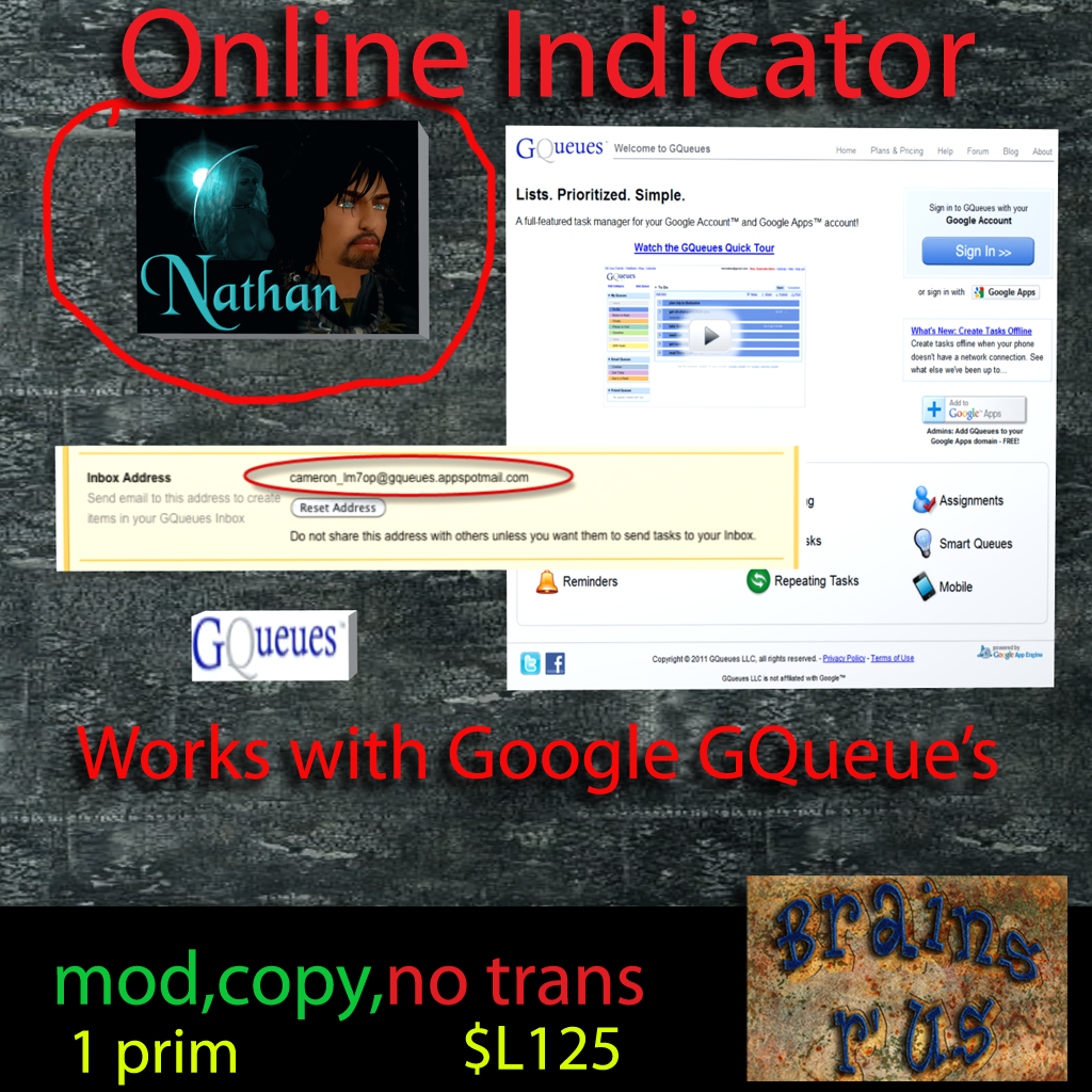 Brain's "R" Us: Online Indicator works with Google's GQueue's