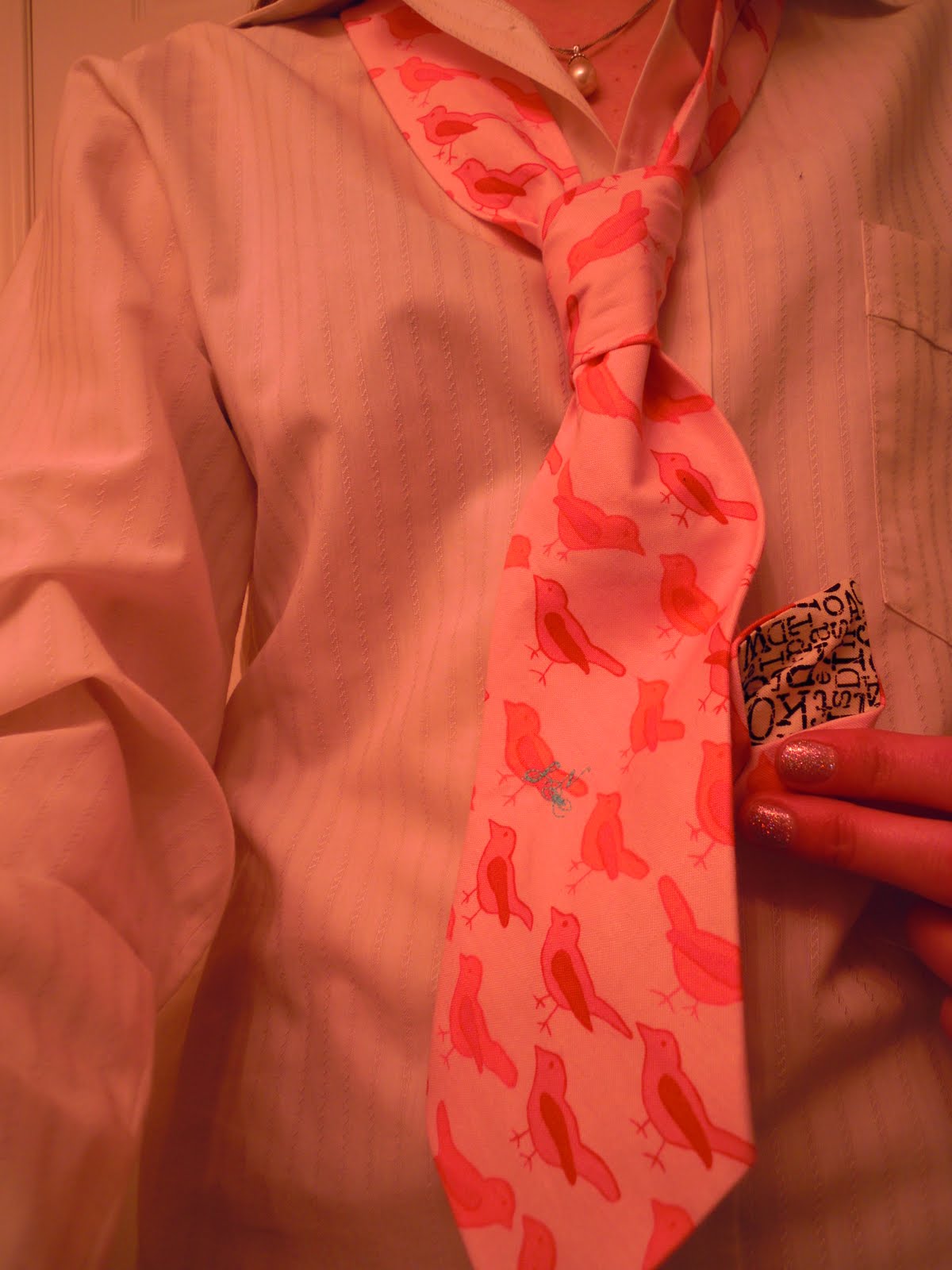 Keep Tabs on Sam: Pink Birds Tie