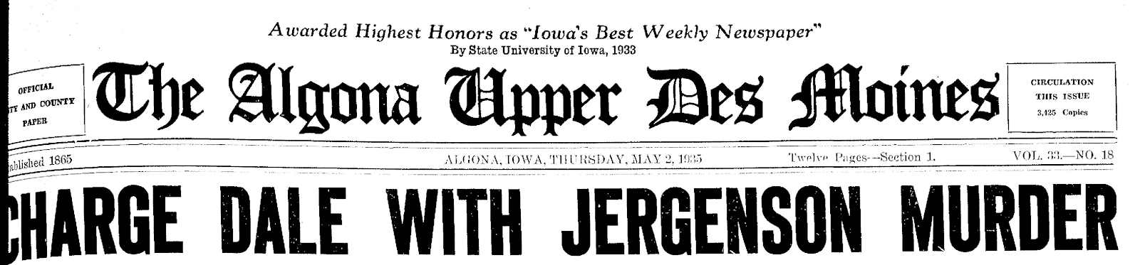 Kossuth County History Buff: THE MURDER OF ANNA JORGENSON