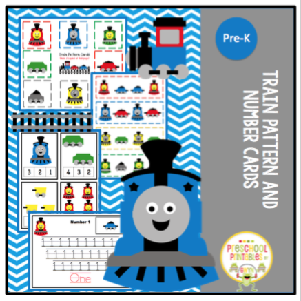 Train Pattern and Number Cards ~ Preschool Printables