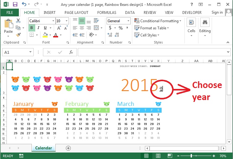 Cara membuat kalender di Microsoft Excel 2013
