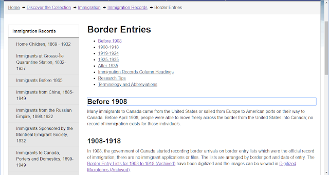 Finding Your Canadian Story: Immigrant Ancestors: Border Entry Records ...