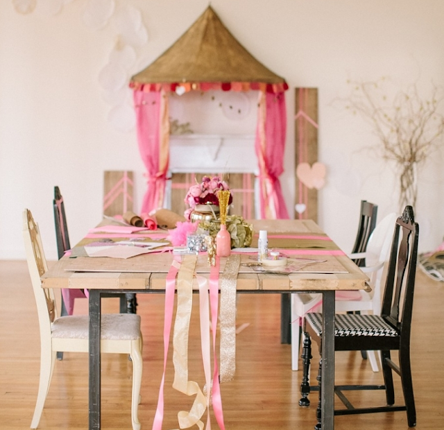 Colores para la mesa: Rosa y Oro