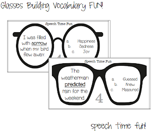 Reading Comprehension Stories: Glasses Building Vocabulary FUN!