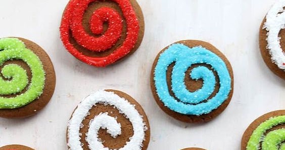 Sparkly, colorful gingerbread swirl cookies, modern Christmas cookies ...