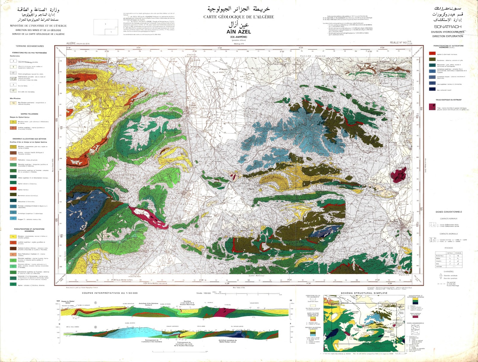 carte géol AIN AZEL - setif - Le Géologue Sétifien