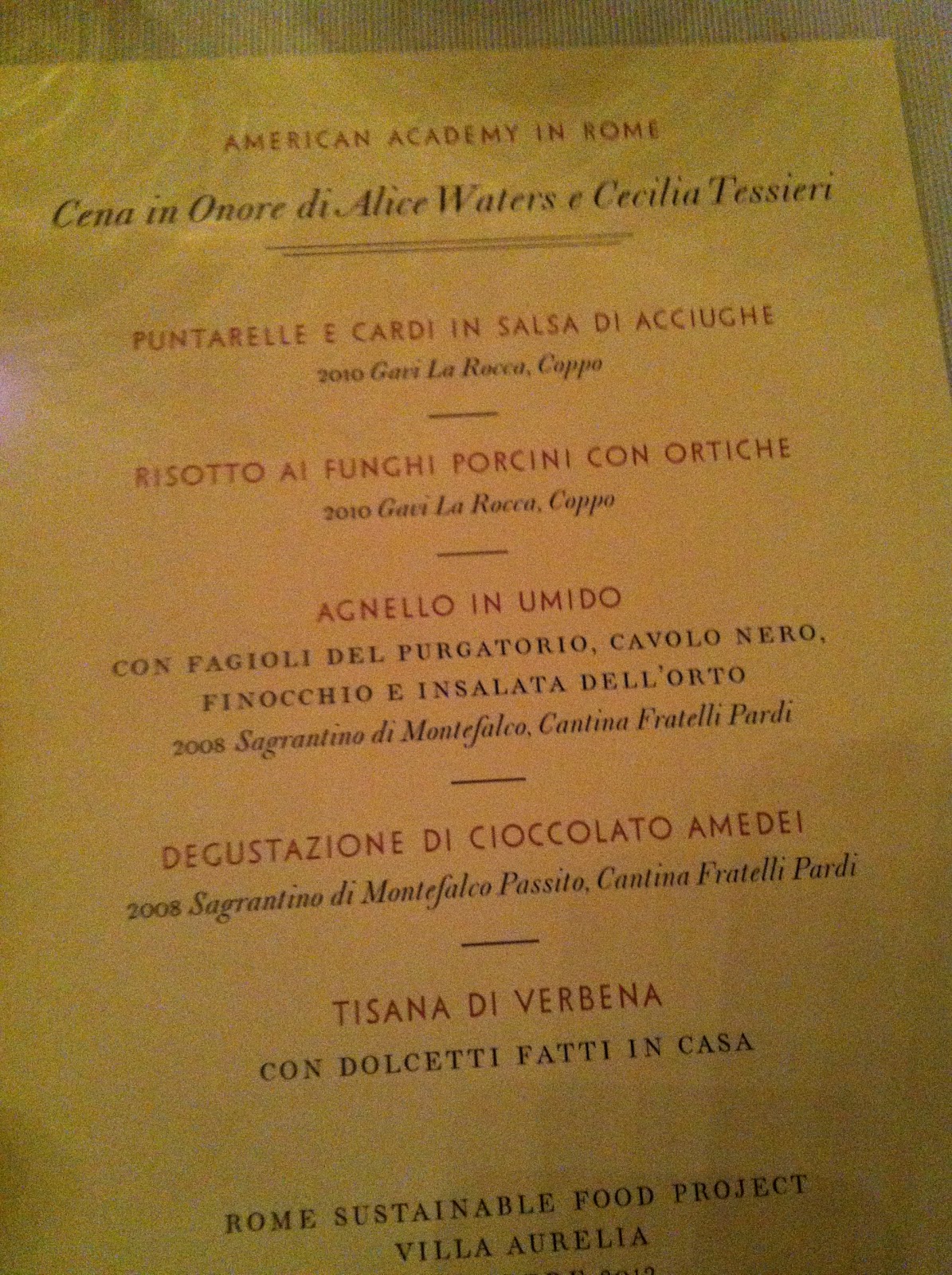 Aglio, Olio e Peperoncino: Dinner with Alice Waters