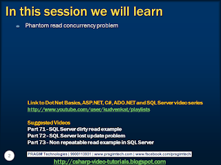 Sql server, .net and c# video tutorial: Phantom reads example in sql server