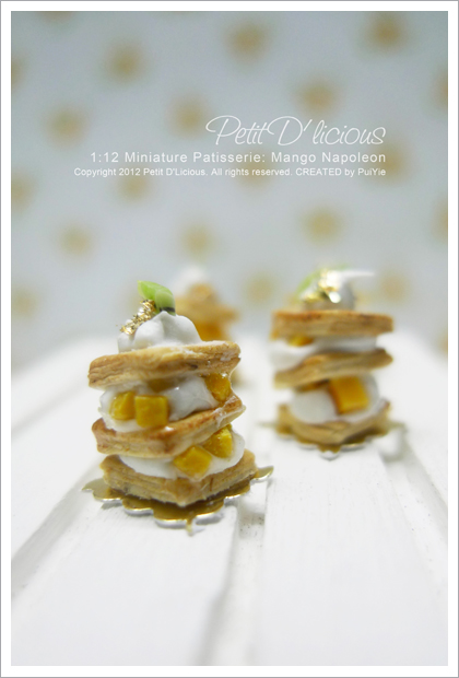 Petit D' Licious: Miniature dollhouse dessert: Mango Napoleon