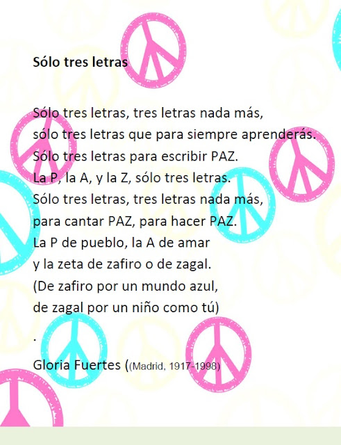 LA VIDA DE COLOR DE TEXTO: SÓLO TRES LETRAS: PAZ
