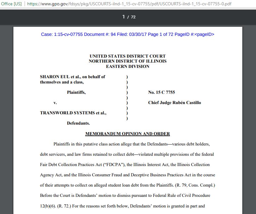 Consumer Debt Litigation (mostly Texas): EUL v TSI: Some background on ...